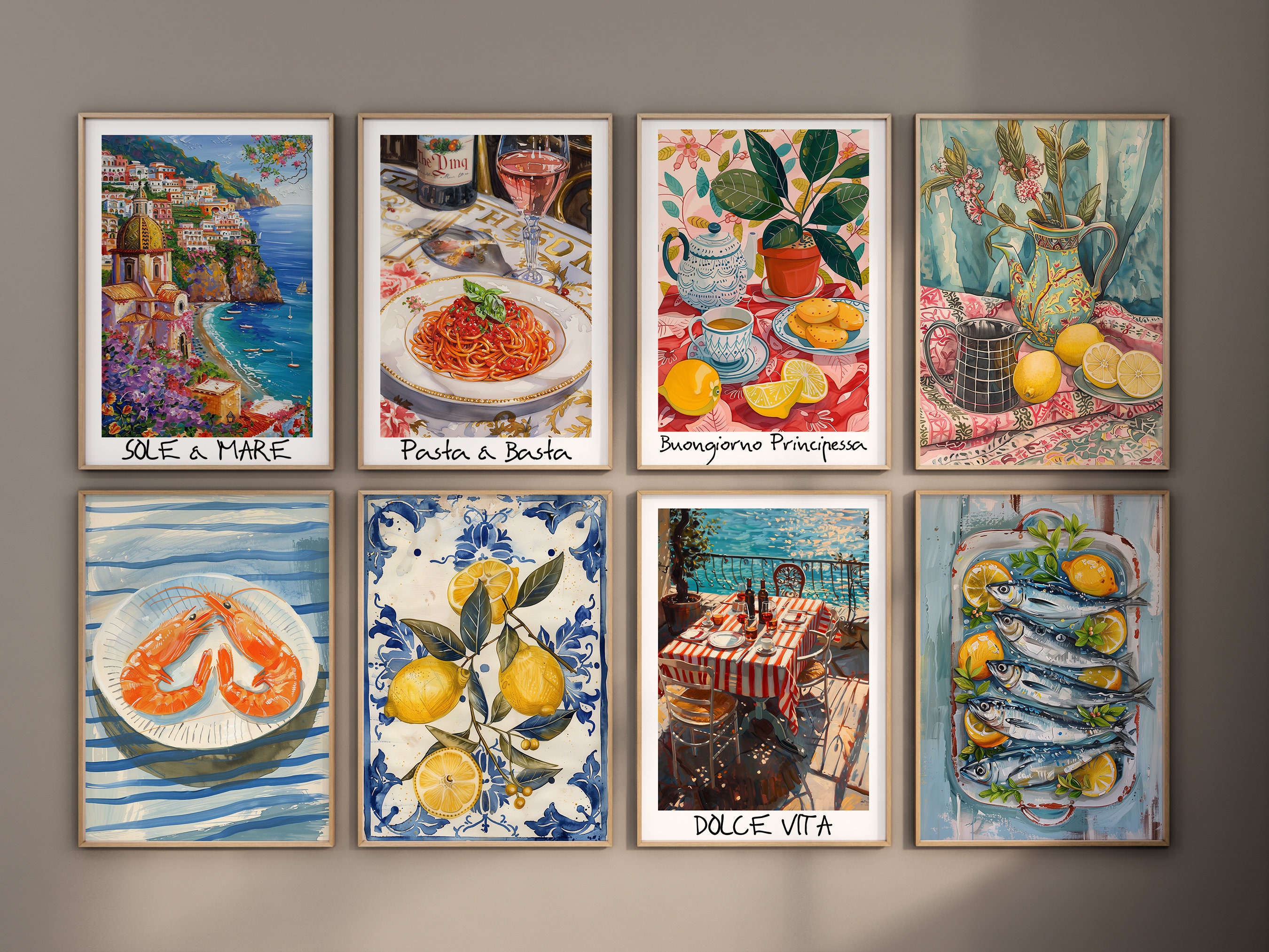 Italian Wall Art Set of 40 Italy Posters La Dolce Vita Print Art Travel ...