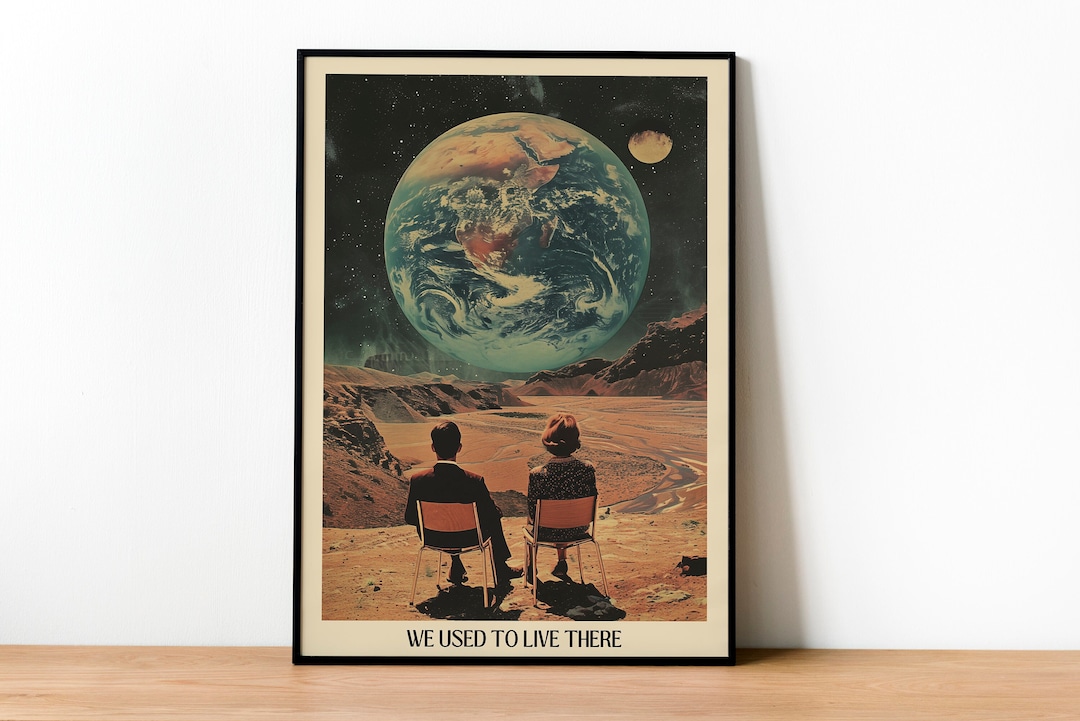 Retro Wall Art Aesthetic Space Poster Print Retro Decor 70's Surreal ...