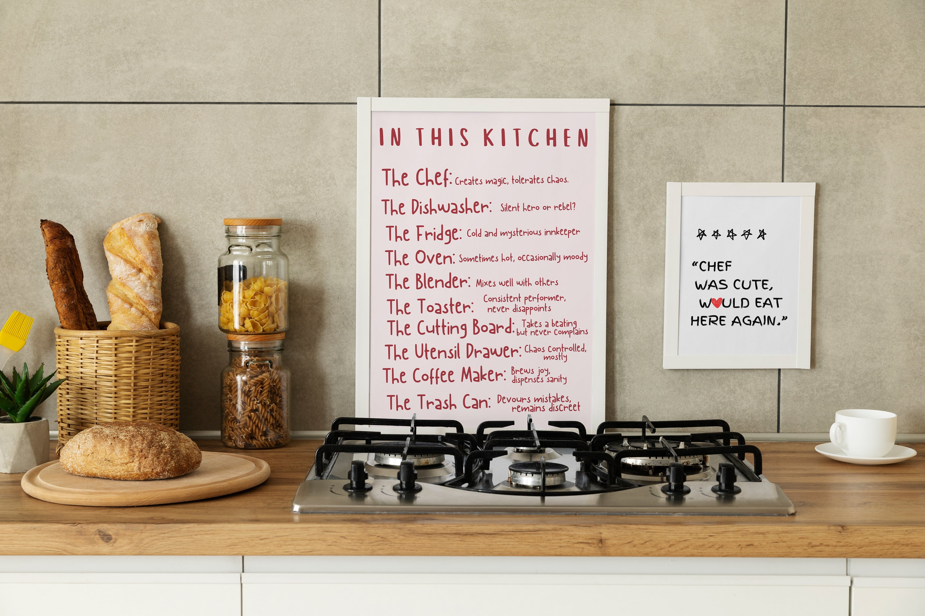 Funny Kitchen List Wall Decor, Aesthetic Kitchen Art, Trendy Kitchen ...