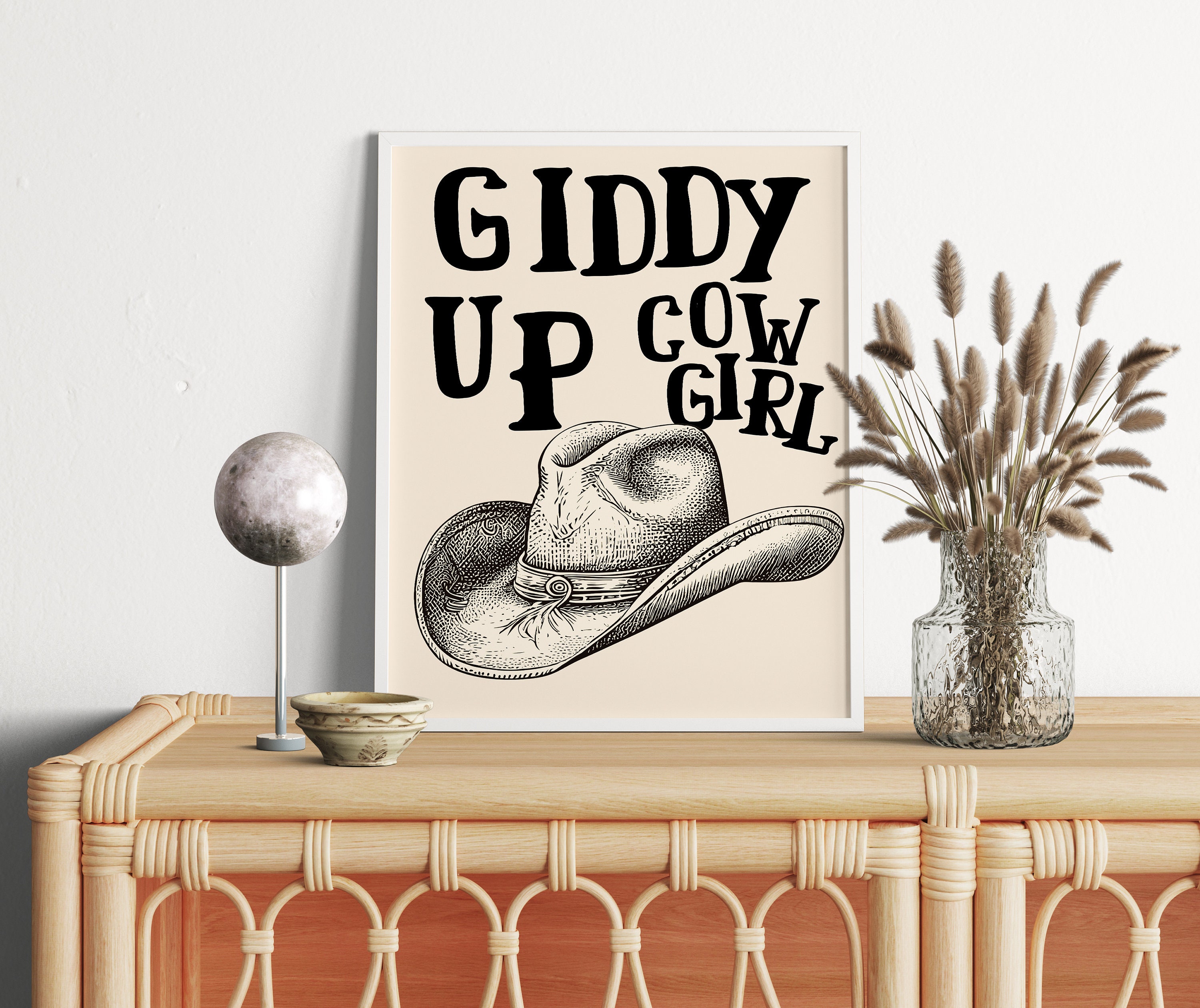 Retro Cowboy Wall Art, Western Room Decor, Cowboy Hat Printable Poster ...