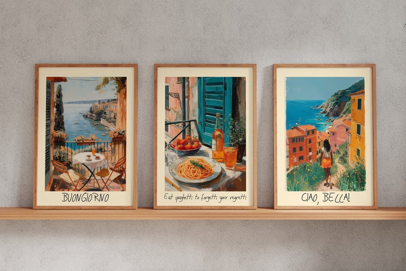 Set of 40 Italian Travel Posters Wall Art Italy Paintings Original ...