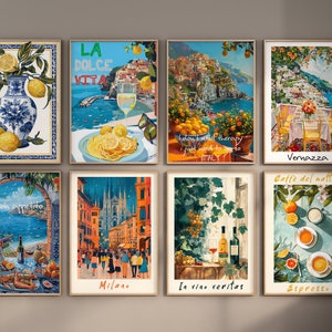 Italian Wall Art Set of 40 Italy Posters La Dolce Vita Print Art Travel ...
