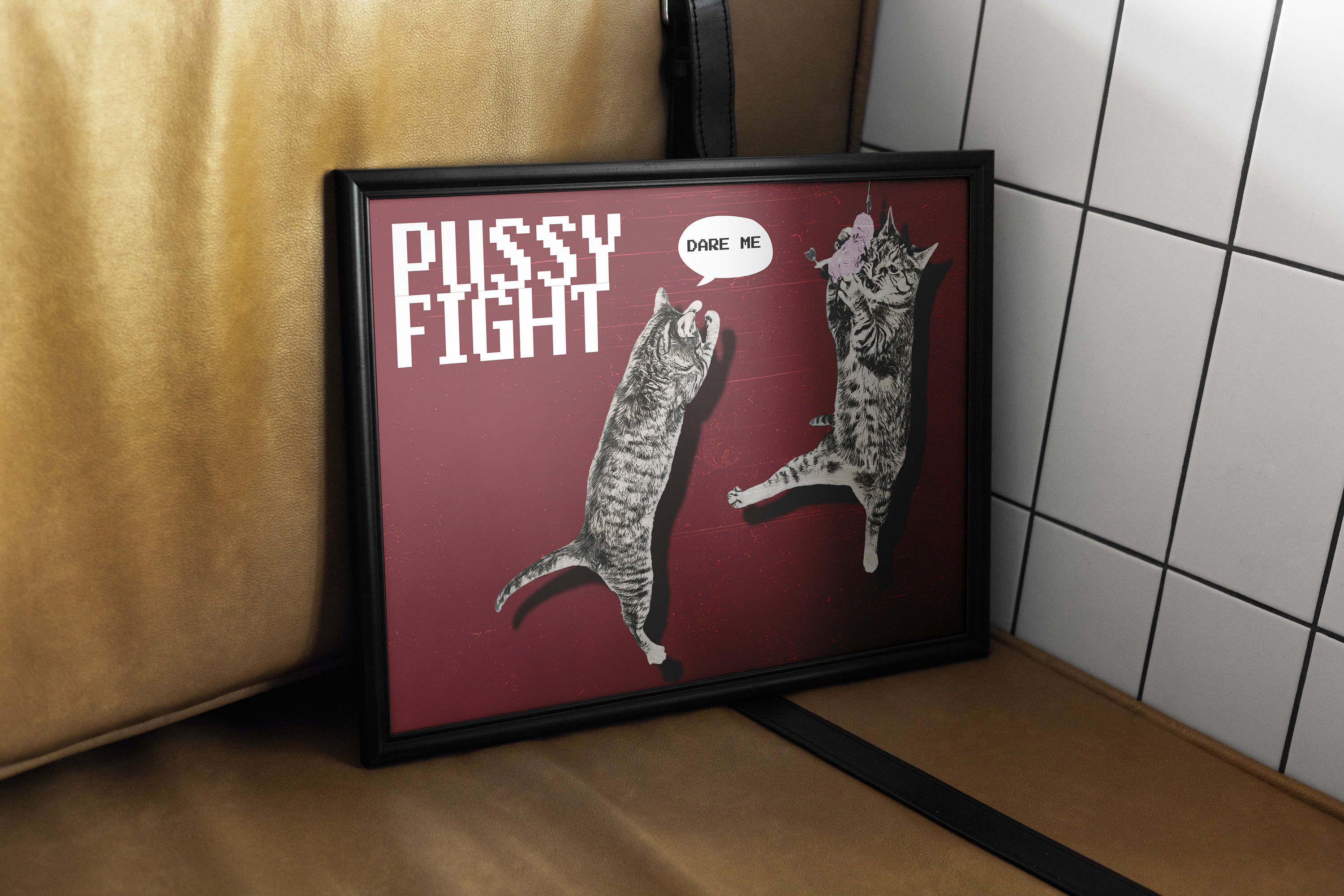 Retro Funny Cat Wall Art, Cat Lover Gift, Kitten Poster, Trendy Cat ...