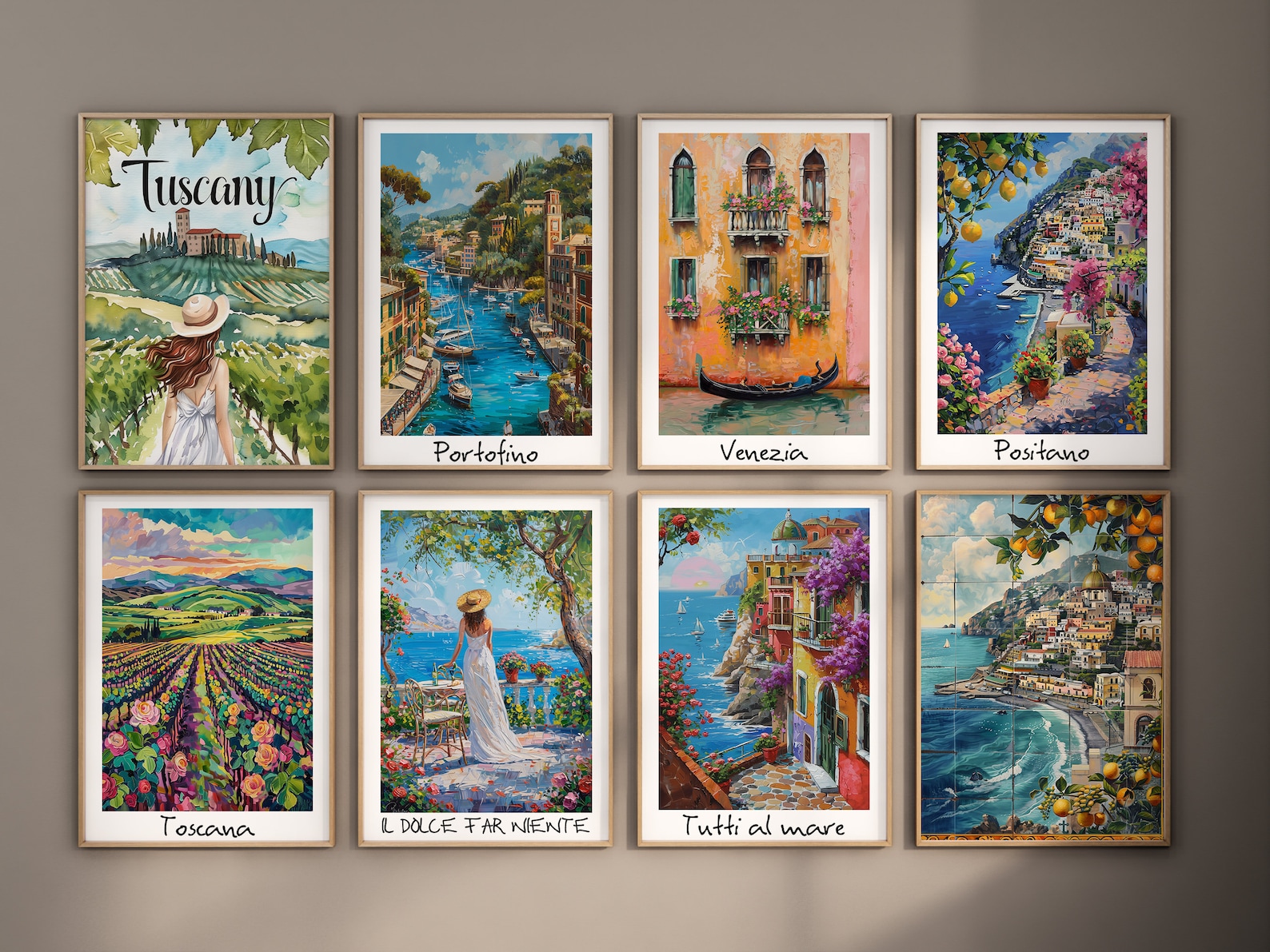 Italian Wall Art Set of 40 Italy Posters La Dolce Vita Print Art Travel ...