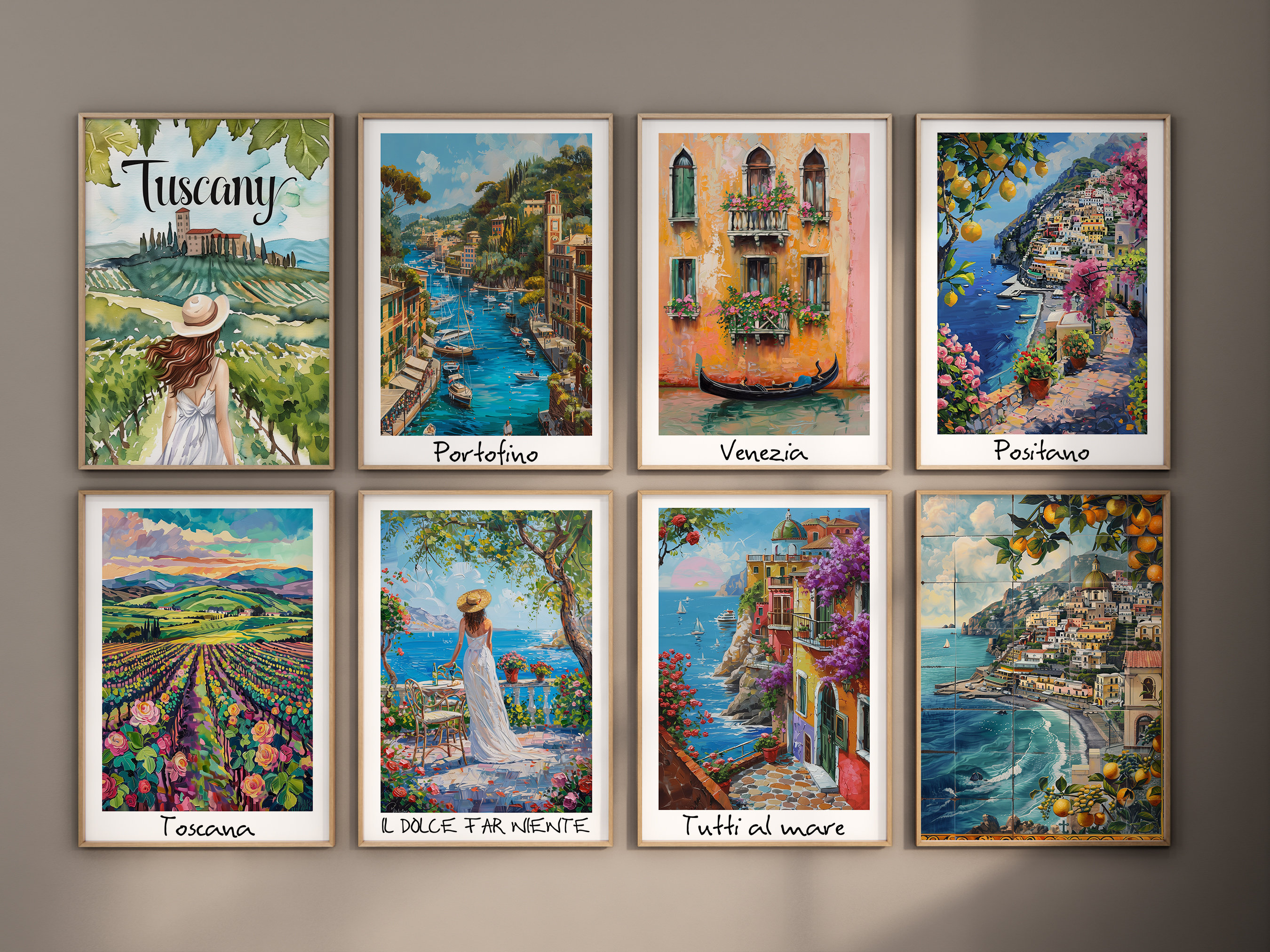 Italian Wall Art Set of 40 Italy Posters La Dolce Vita Print Art Travel ...