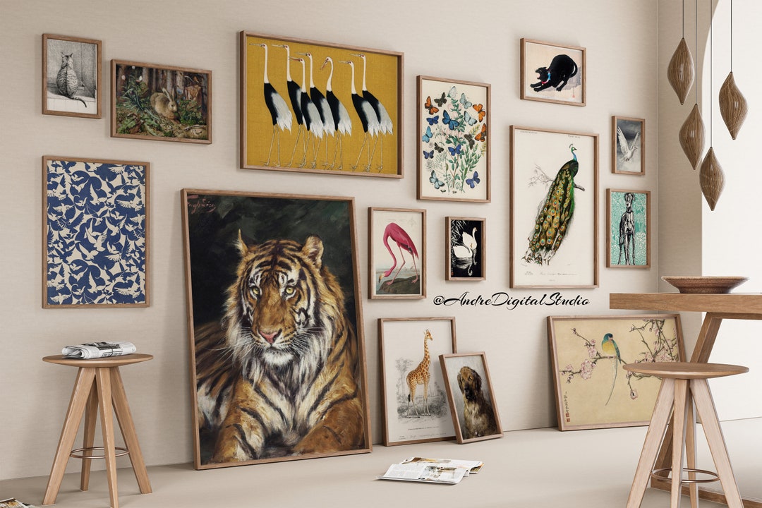 Vintage Animals Prints Wall Art, Aesthetic Animal Print, Gallery Wall ...