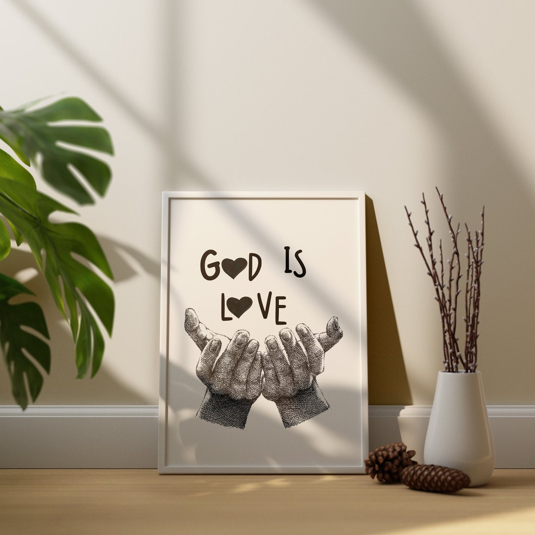 Minimalist Religious Wall Art Poster, Bible Wall Art Printable, God is ...