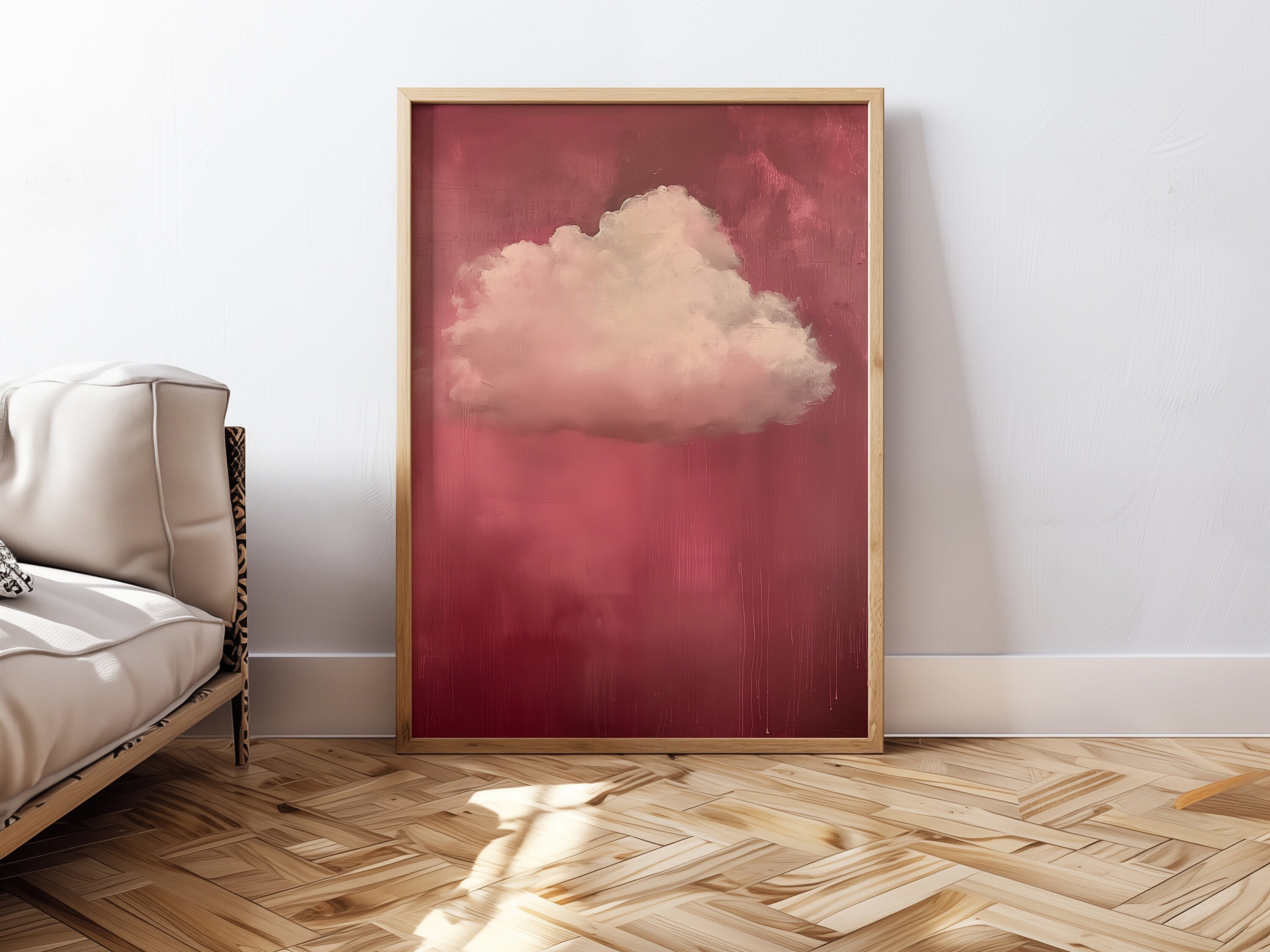 Pink Cloud Art for Wall Print Aesthetic Wall Decor Pink Poster for Wall ...