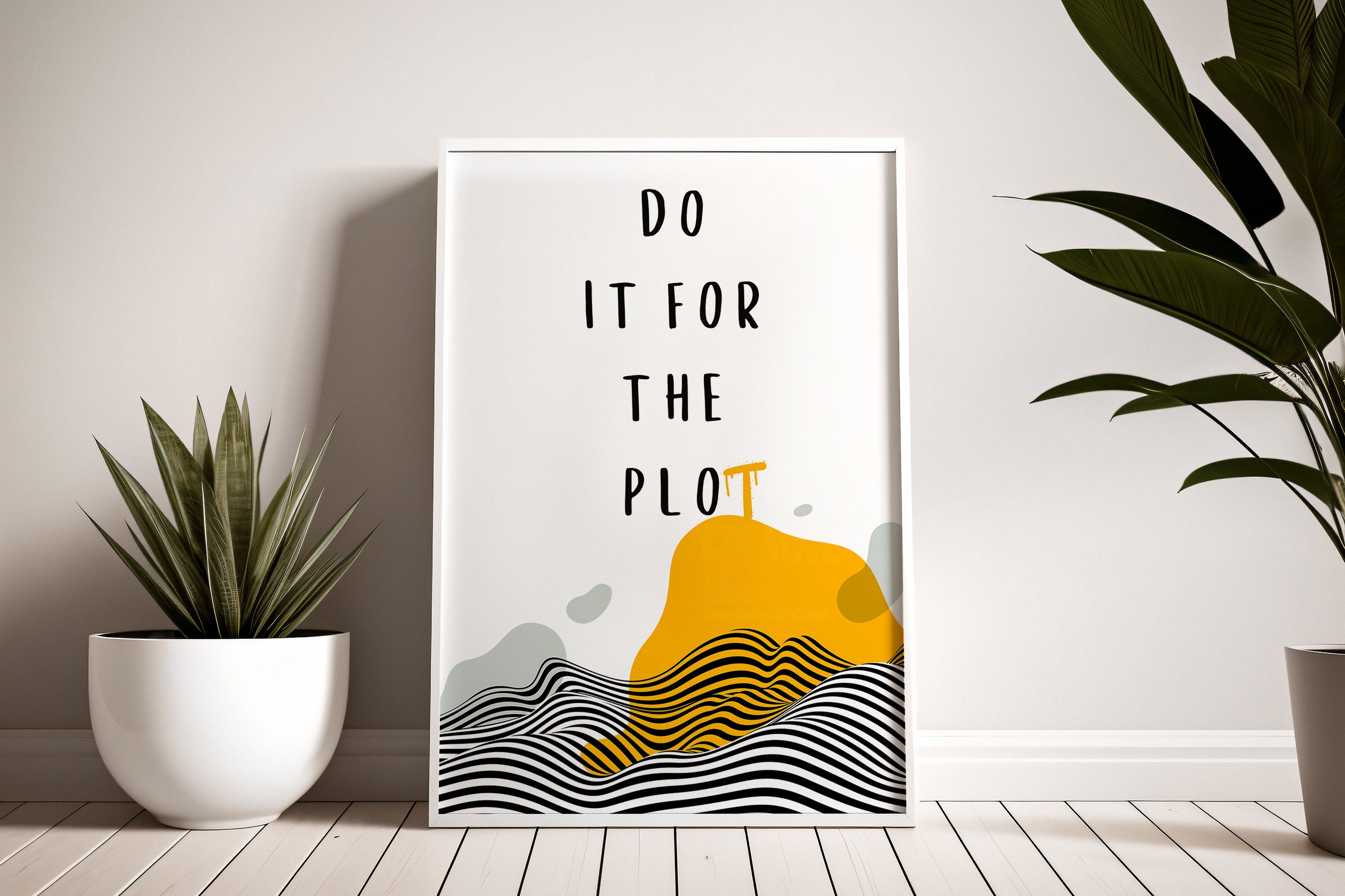 Do It for the Plot Wall Art, Aesthetic Abstract Art Print, Minimalist ...