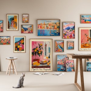 Set of 40 Italian Travel Posters Wall Art Italy Paintings Original ...