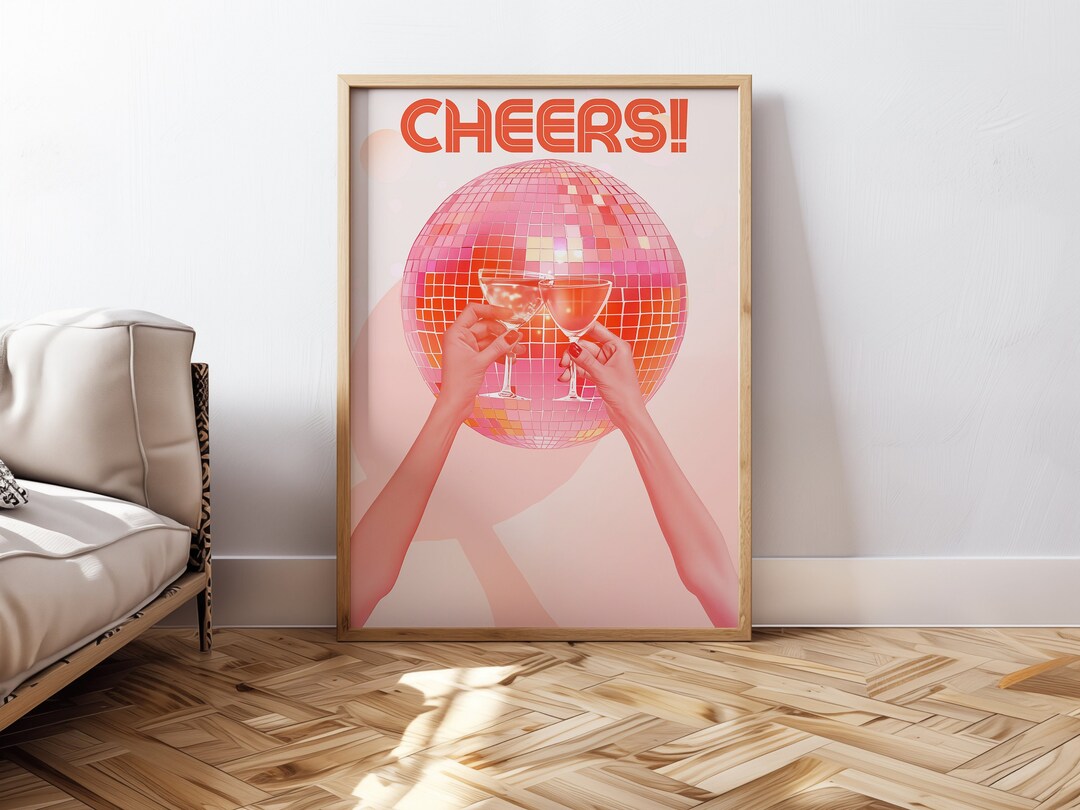 Cheers Print Bar Wall Art Drinks Poster Bar Painting Bar Cart Print ...