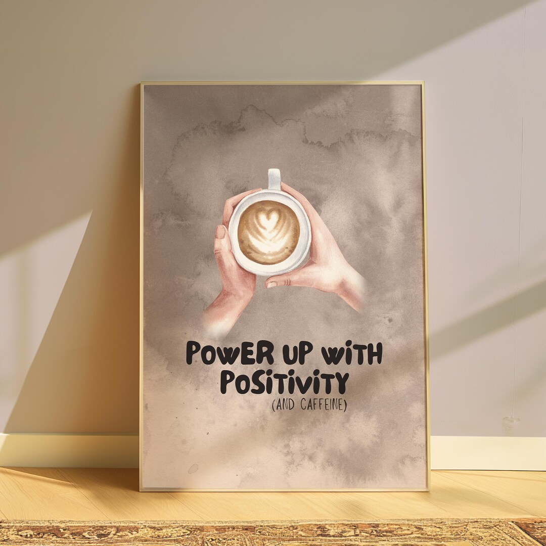 Coffee Quote Wall Art | Motivational Coffee Poster | Caffeine Lover ...