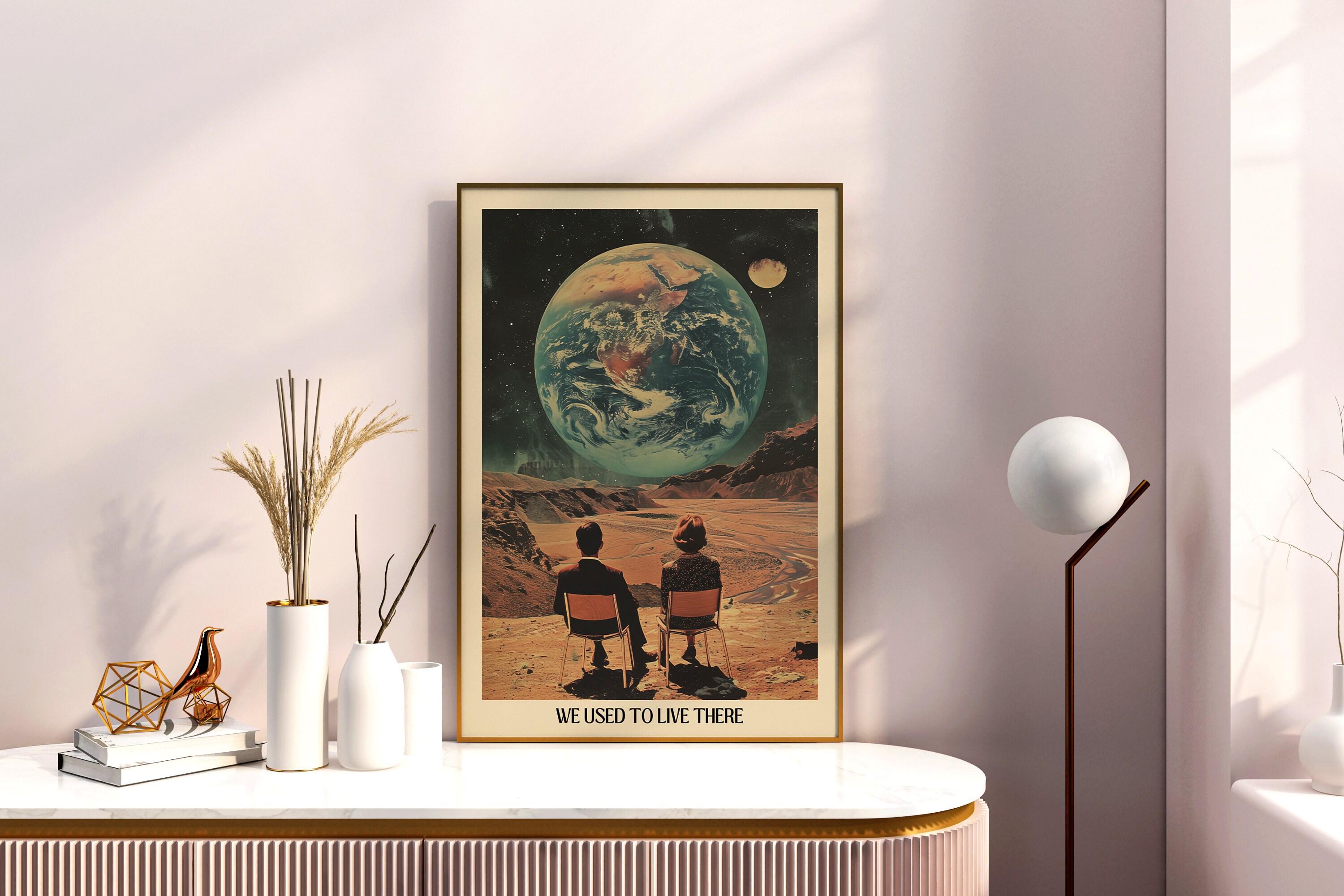 Retro Wall Art Aesthetic Space Poster Print Retro Decor 70's Surreal ...