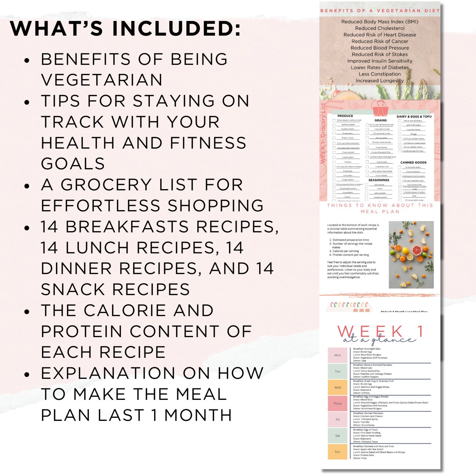 2 Week High Protein Vegetarian Meal Plan - Etsy