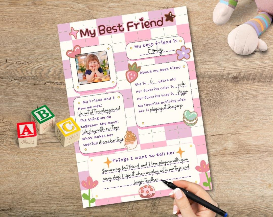 My Best Friend Printable Poster Interactive Friendship Activity for ...