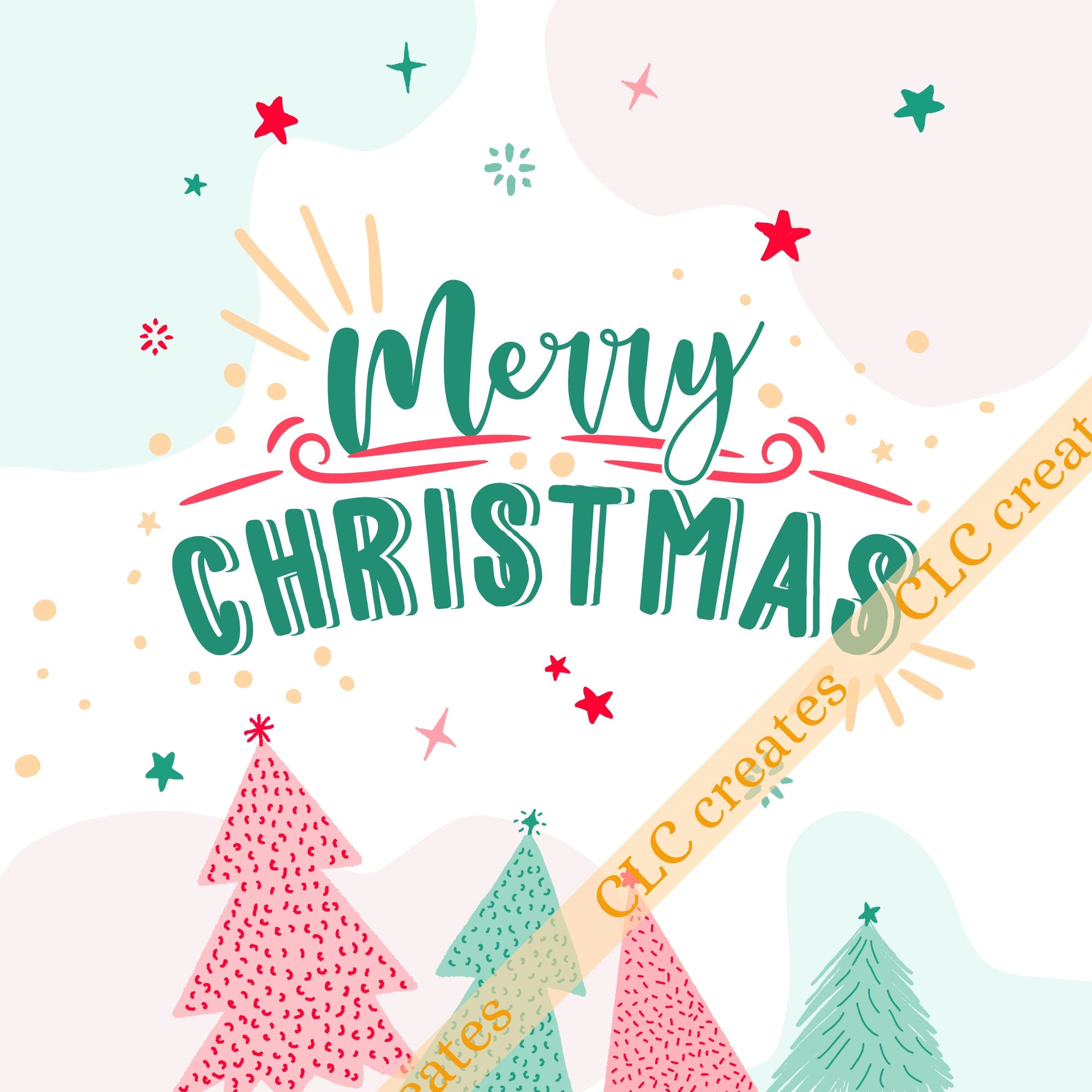 Merry Christmas Digital Canvas | Holly Jolly Vibes Digital Canvas - Etsy