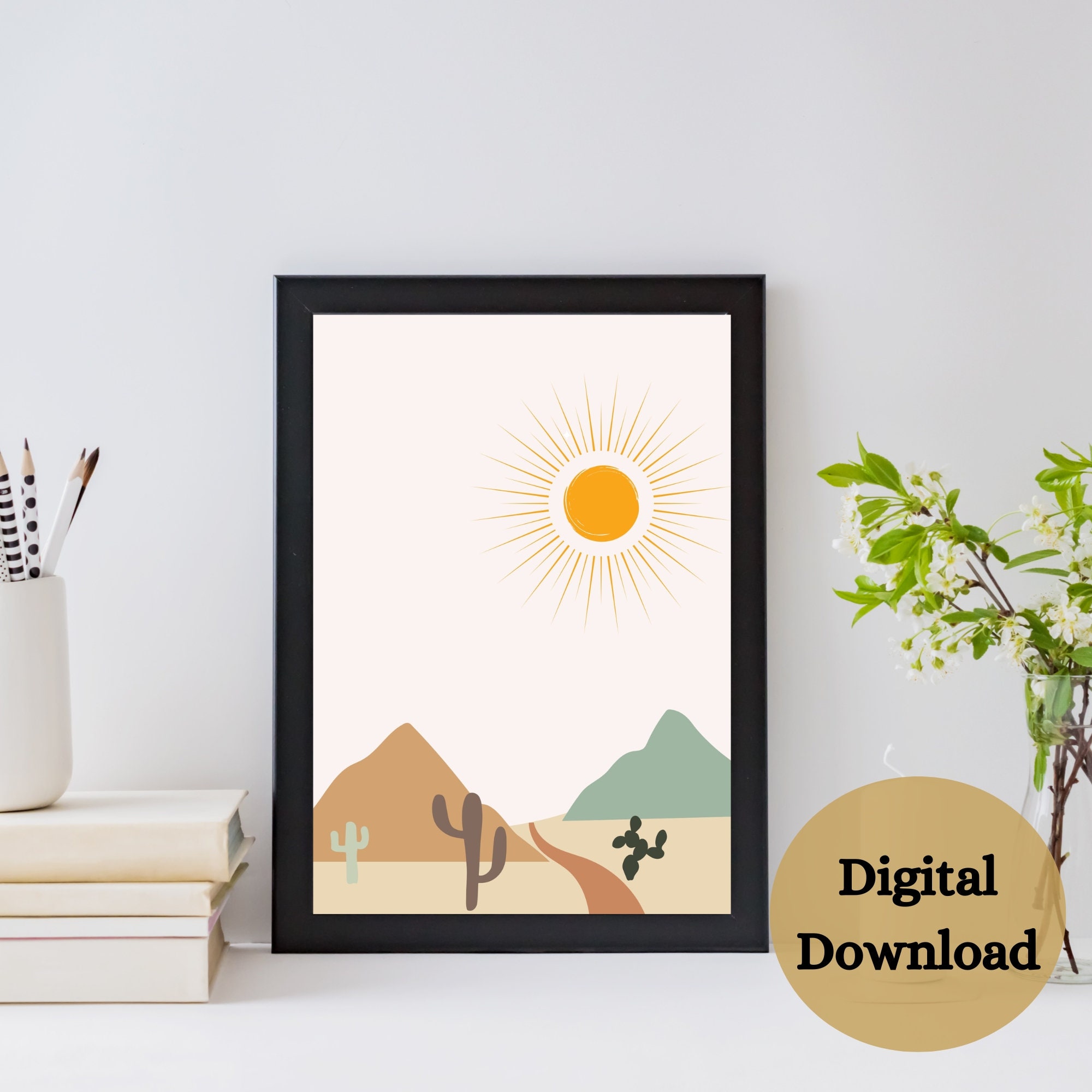 Desert Sun. Uplifting, Inspiring Digital Art. - Etsy