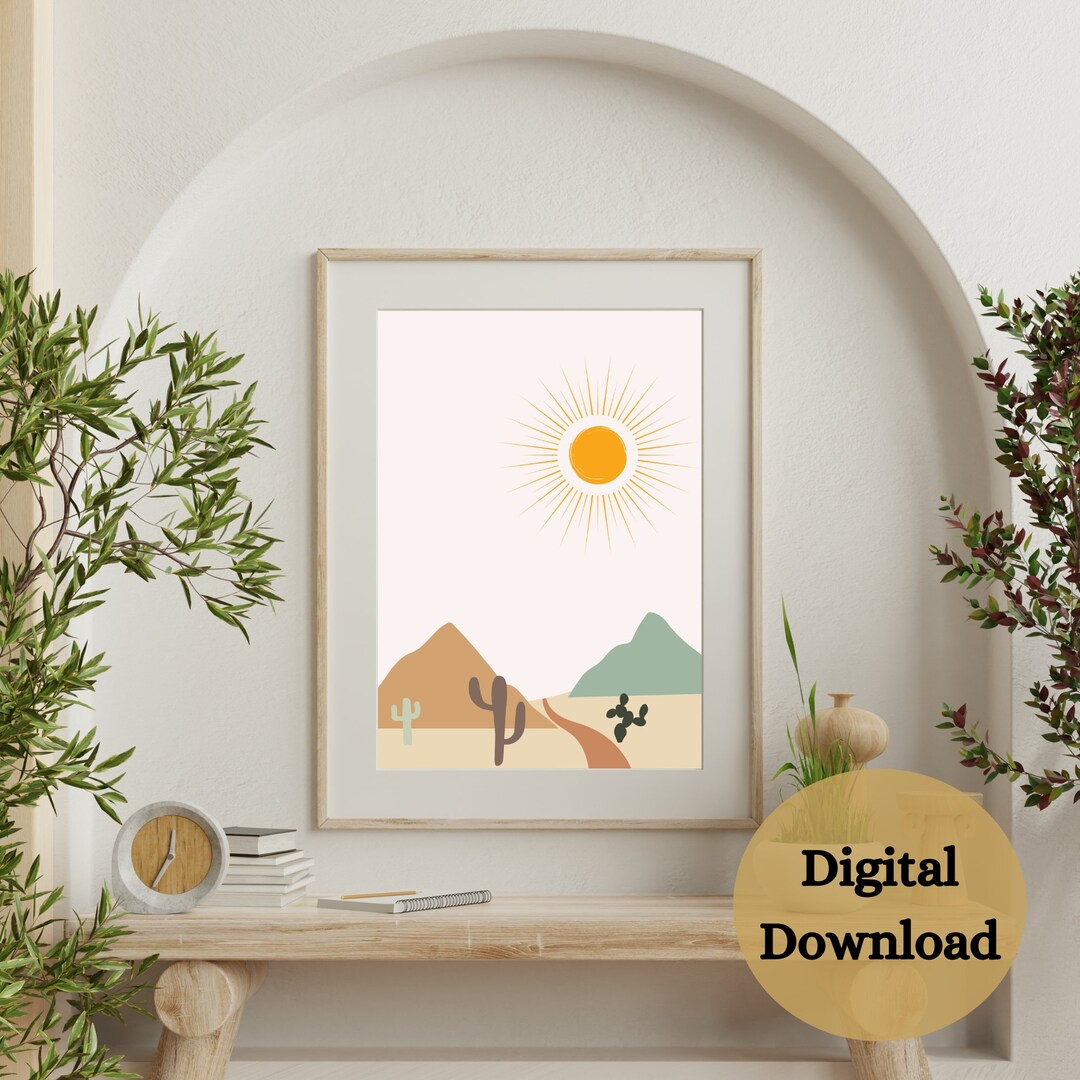 Desert Sun. Uplifting, Inspiring Digital Art. - Etsy