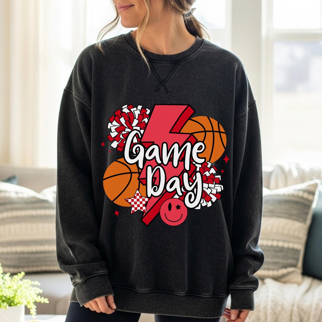 Retro Red Basketball Game Day PNG | Basketball PNG | Game Day PNG | Red ...