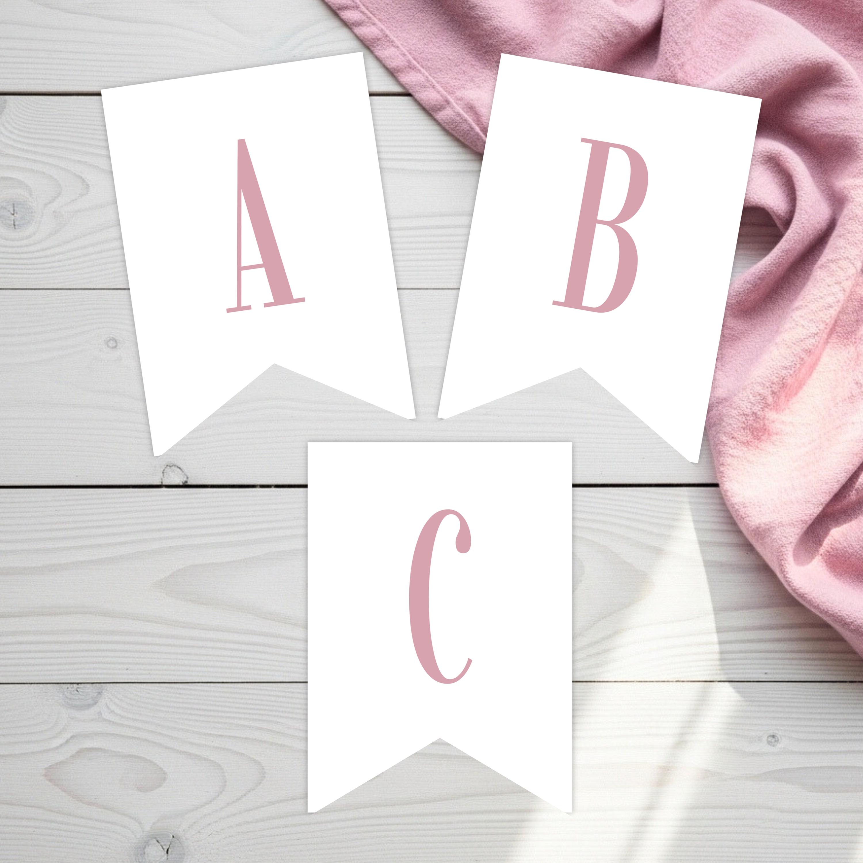 Printable Pink Bunny Banner Template, Editable Bunny Baby Shower Banner ...