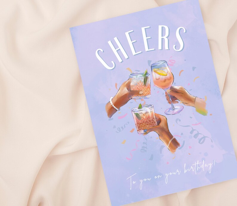 Printable Birthday Card, Cheers Birthday Card, 21st Bday, Card for Her ...