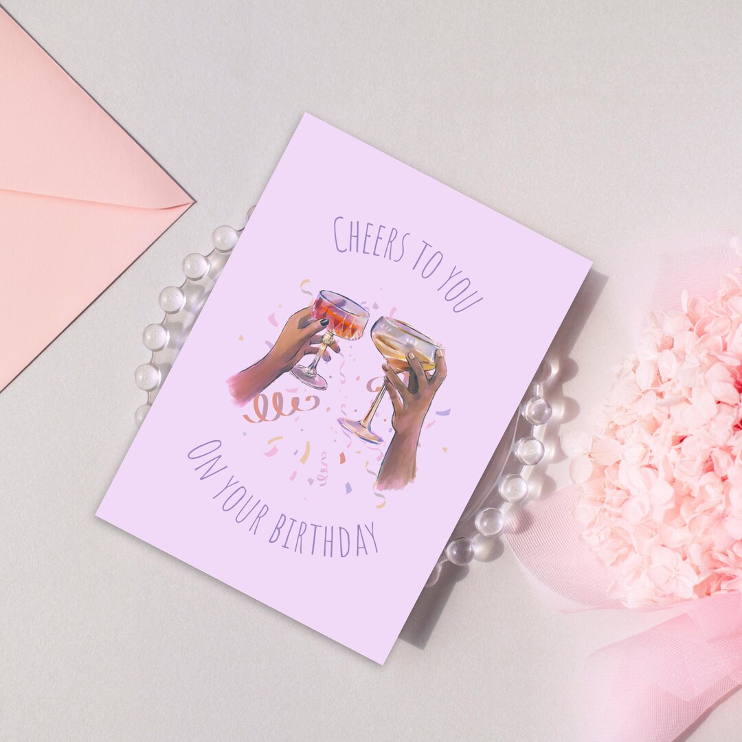 Printable Birthday Card, Cheers Birthday Card, Happy Birthday Card ...