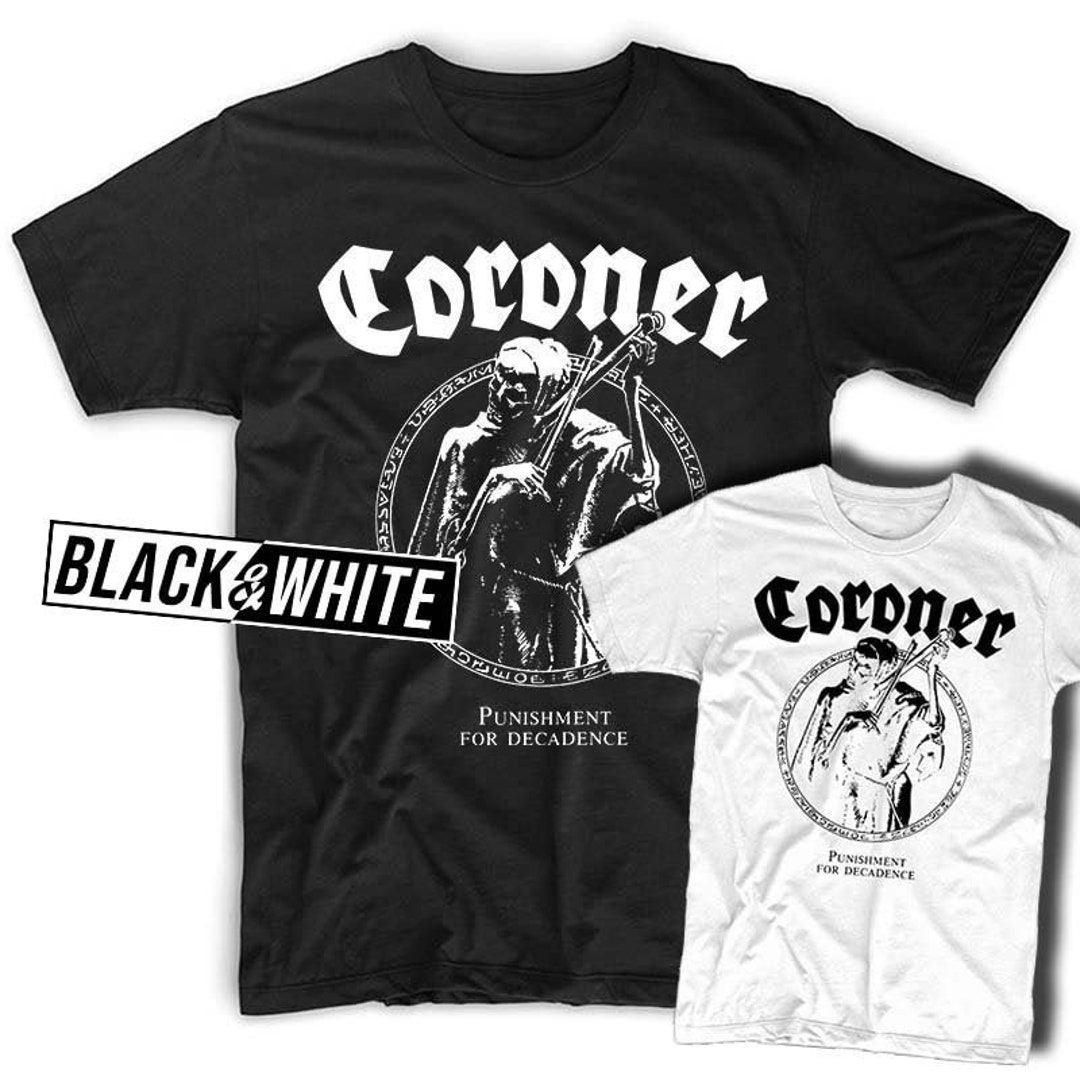 Coroner Punishment for Decadence Band Poster Album Cover Metal T Shirt All Sizes S-5XL Men's ...