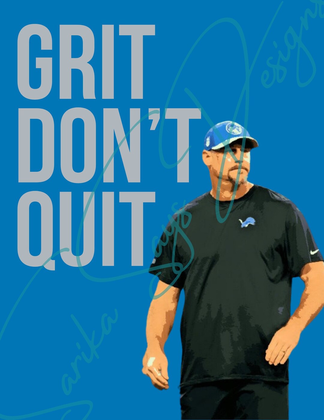 Detroit Lions Instant Download - Grit Don't Quit With Dan Campbell ...