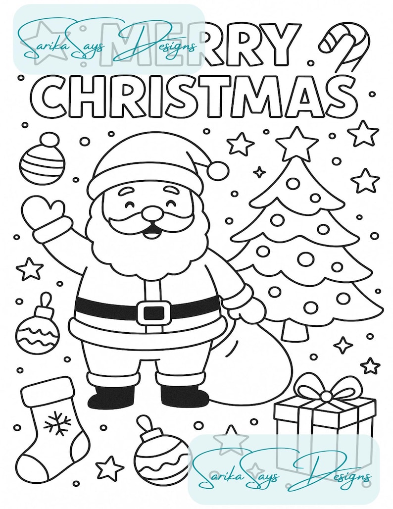 Christmas Coloring Page – Instant Download | Kids Printable Activity ...
