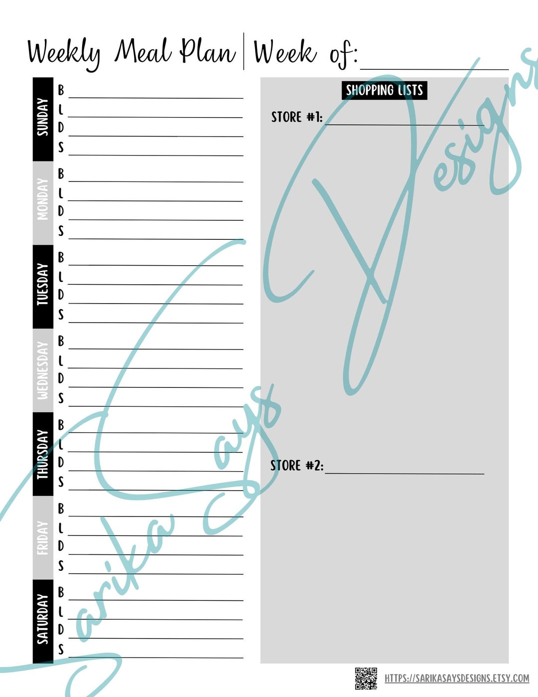 Efficient Weekly Meal Planning Printable: Simplify Your Weekly Routine ...