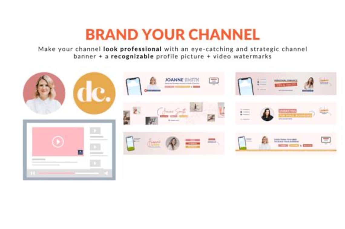 Youtube Branding Kit With Tutorial Editable in Canva Intro Youtube ...