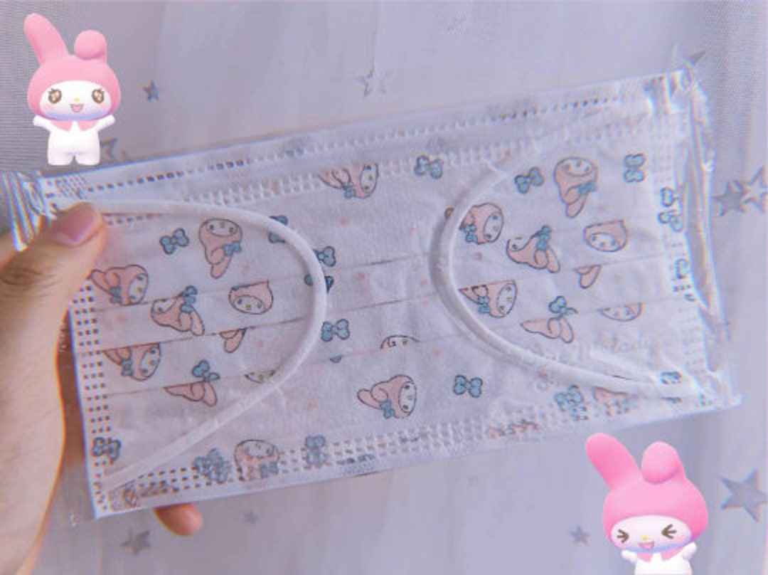 My Melody Miniso Face Mask Covering | Adult Sizes | Kawaii | Cute - Etsy