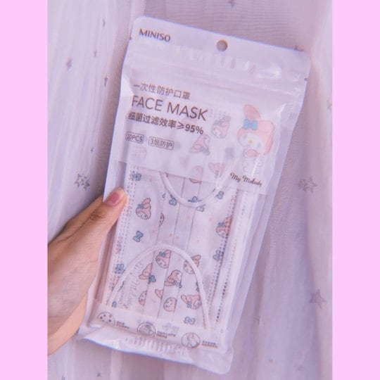 My Melody Miniso Face Mask Covering | Adult Sizes | Kawaii | Cute - Etsy