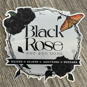 Black Rose Vinyl Sticker - Etsy