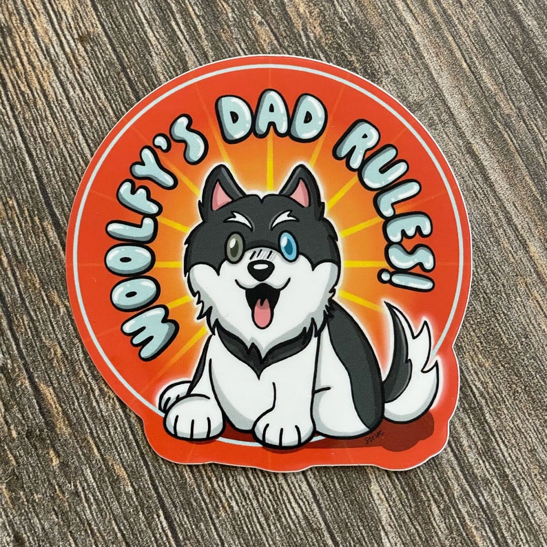 Woolfy's Dad Rules Vinyl Sticker - Etsy