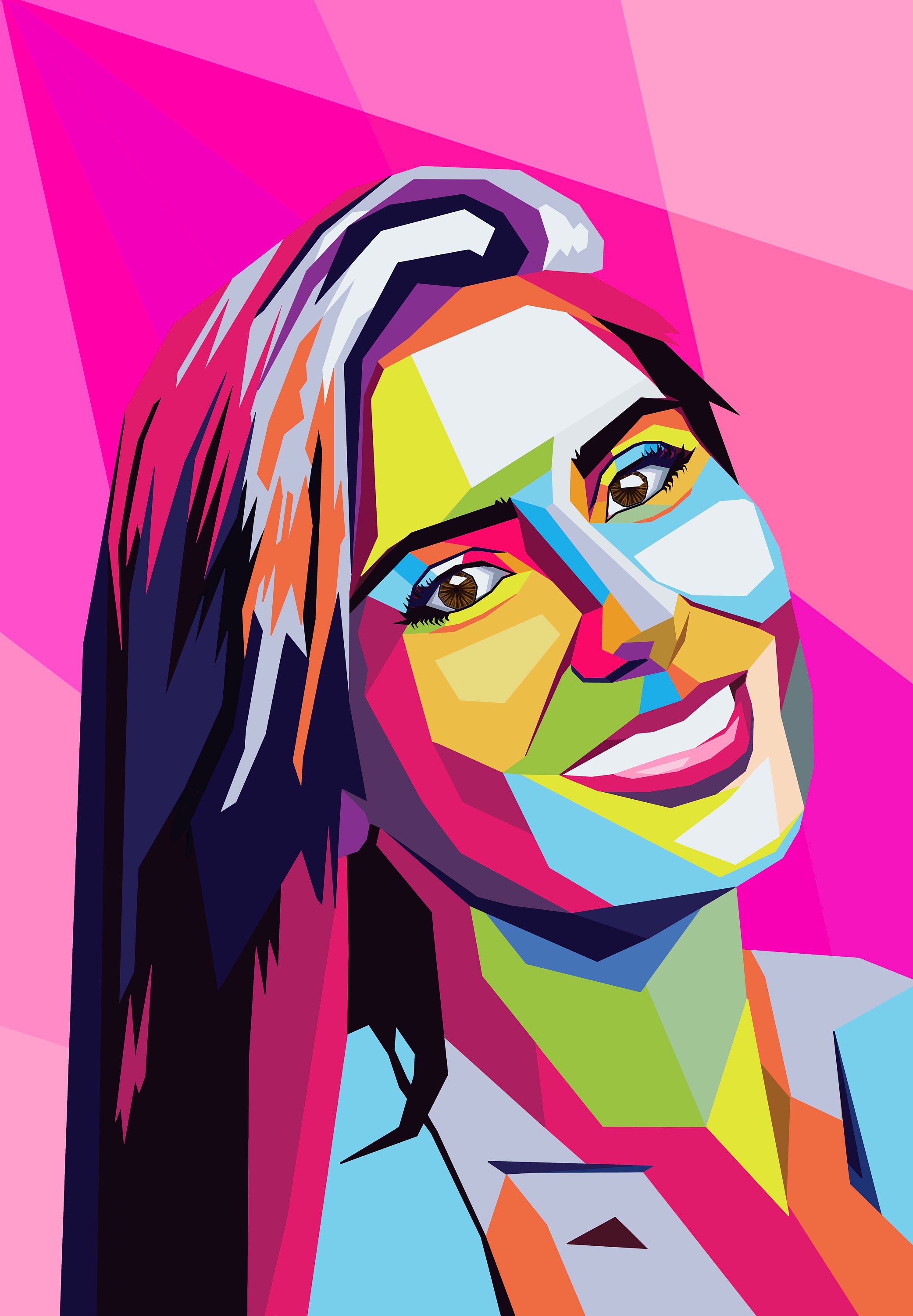 Custom Portrait, Custom Pop Art Portrait, Triangle Illustration ...