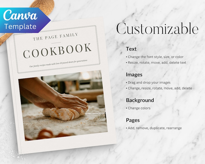 38 Page Cookbook Canva Template - Professional License - Etsy