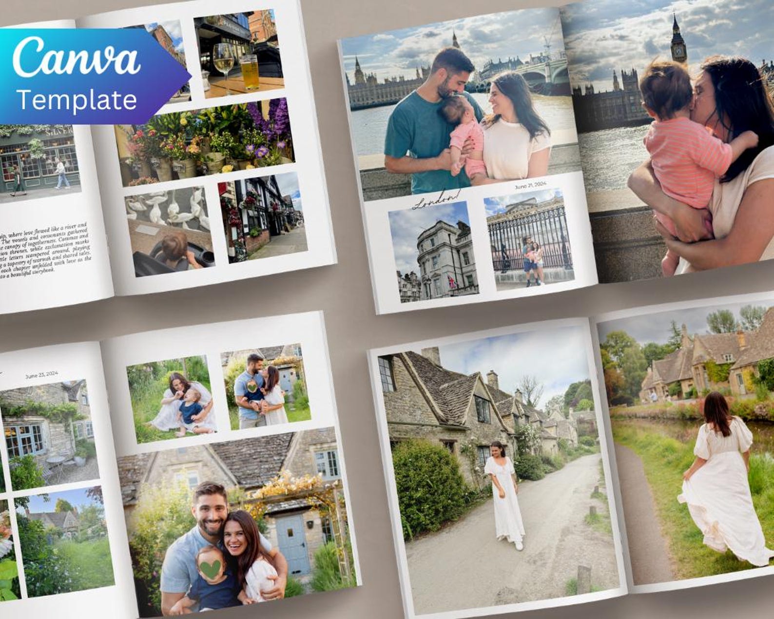 Travel Photo Album Canva Template: 54-page Family Vacation Design ...