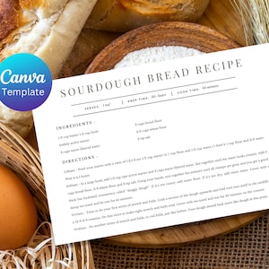Customizable Family Recipe Card Template (canva Template) - Etsy