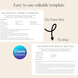 Customizable Family Recipe Card Template (canva Template) - Etsy