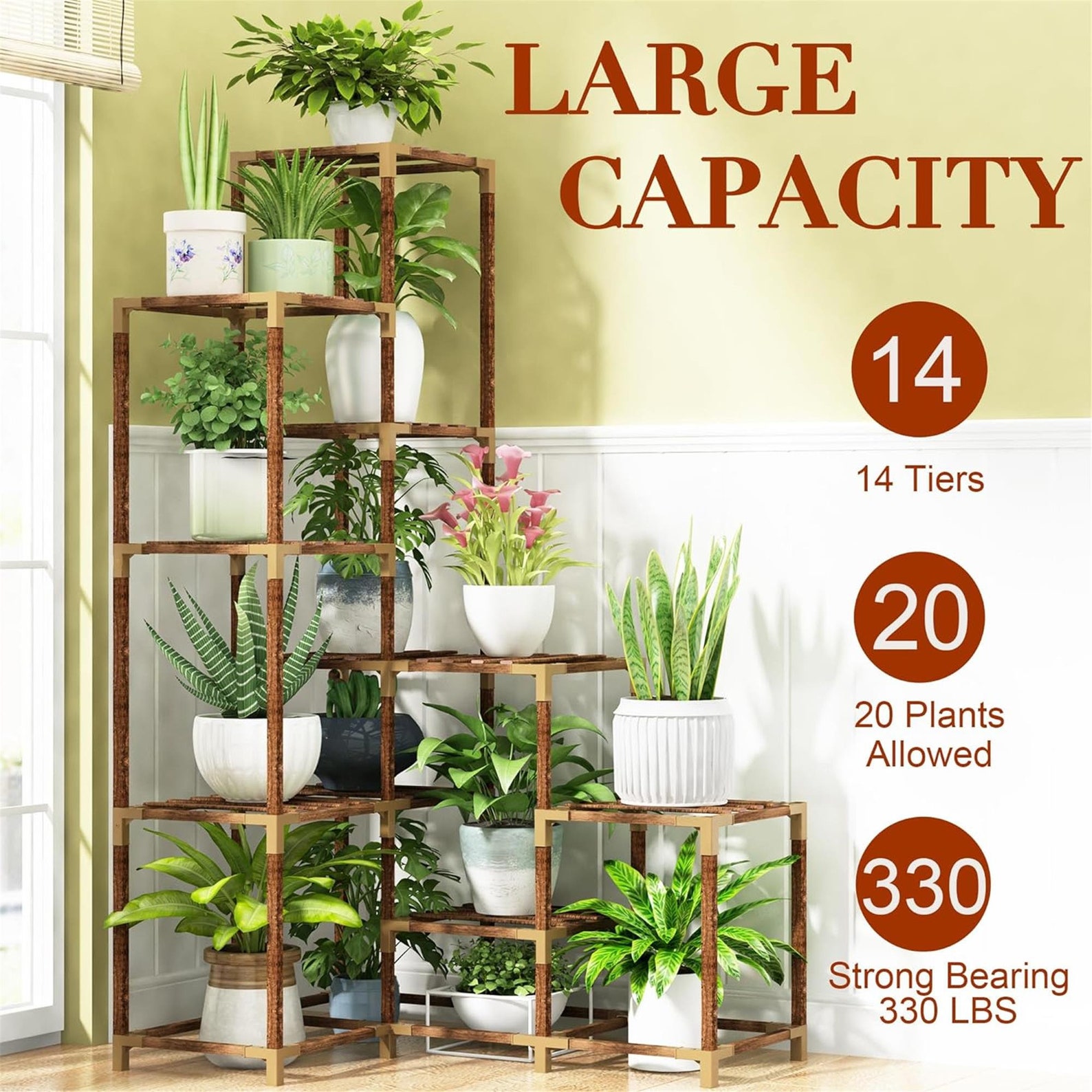 Plant Stand Indoor Outdoor, 14 Tier Large Corner Plant Stand Tall Plant ...
