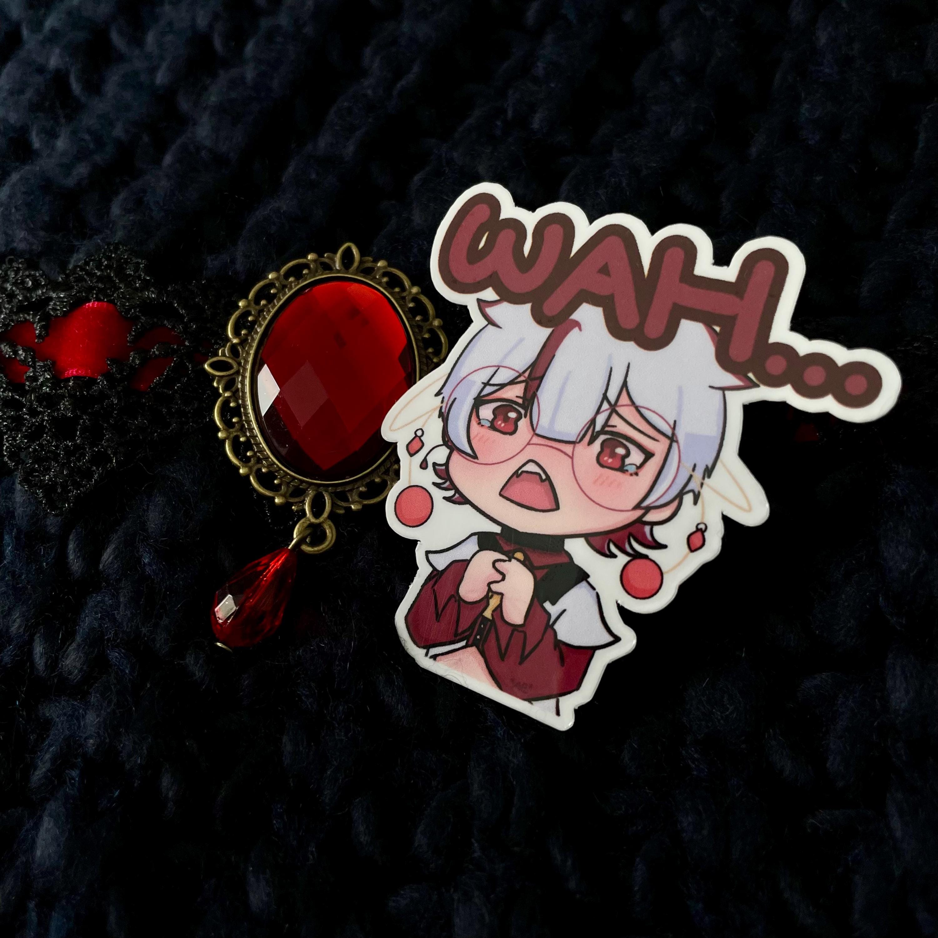 Chibi Vampire Vtuber Emote Stickers | Blood Cult Sanguis Dei Merch ...