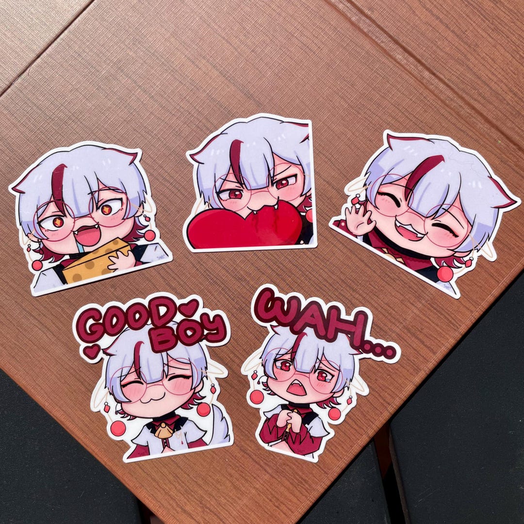 Chibi Vampire Vtuber Emote Stickers | Blood Cult Sanguis Dei Merch ...