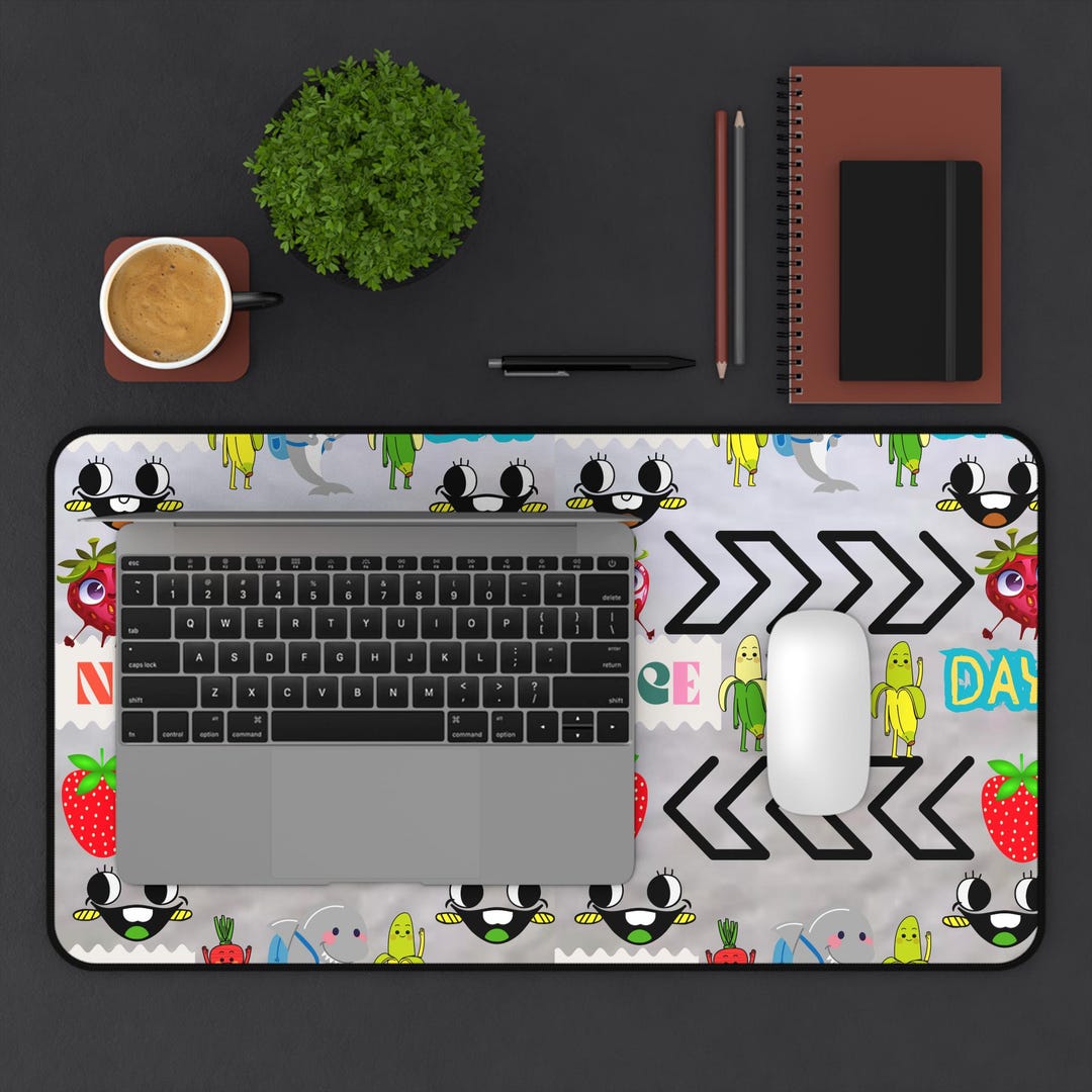 Colorful Desk Mat: Fun Cartoon Print, Neoprene Work Surface - Etsy