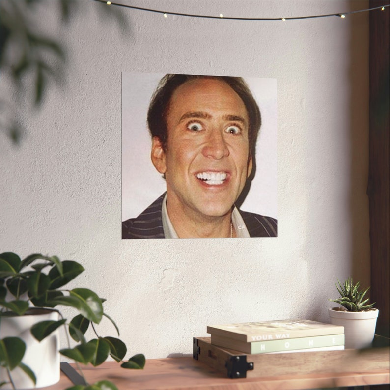 Nic Cage Poster, Nick Cage Face, Nicolas Cage Gift, Nicholas Cage Funny ...
