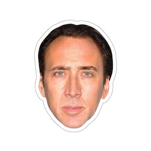 Nic Cage Sticker, Nick Cage Face, Nicolas Cage Gift, Nicholas Cage ...