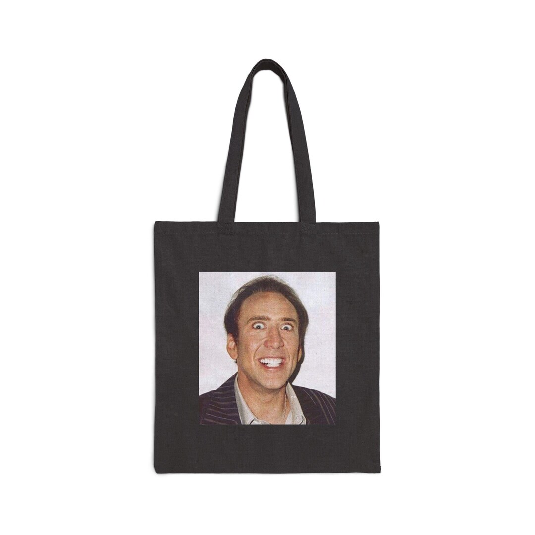 Nic Cage Crazy Face Tote Bag, Nick Cage Face, Nicolas Cage Gift ...