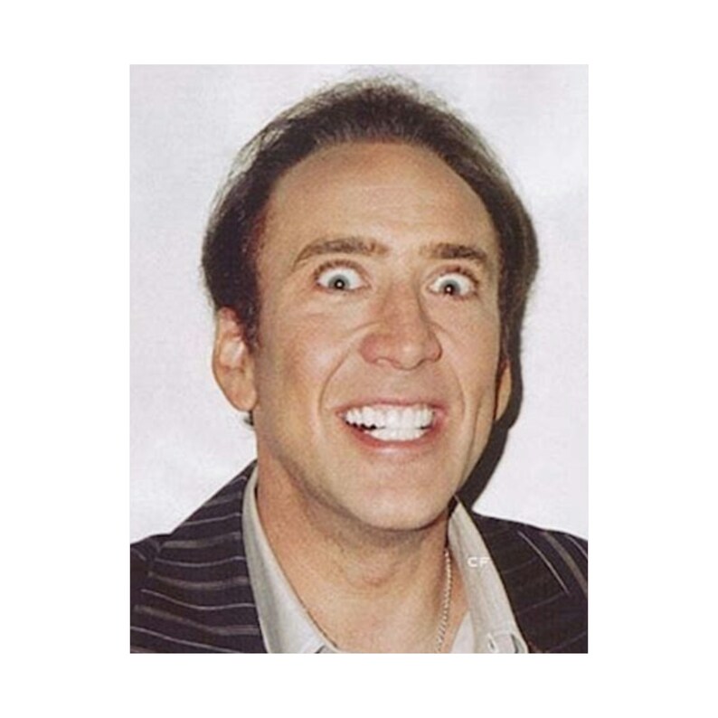 Nic Cage Poster, Nick Cage Face, Nicolas Cage Gift, Nicholas Cage Funny ...