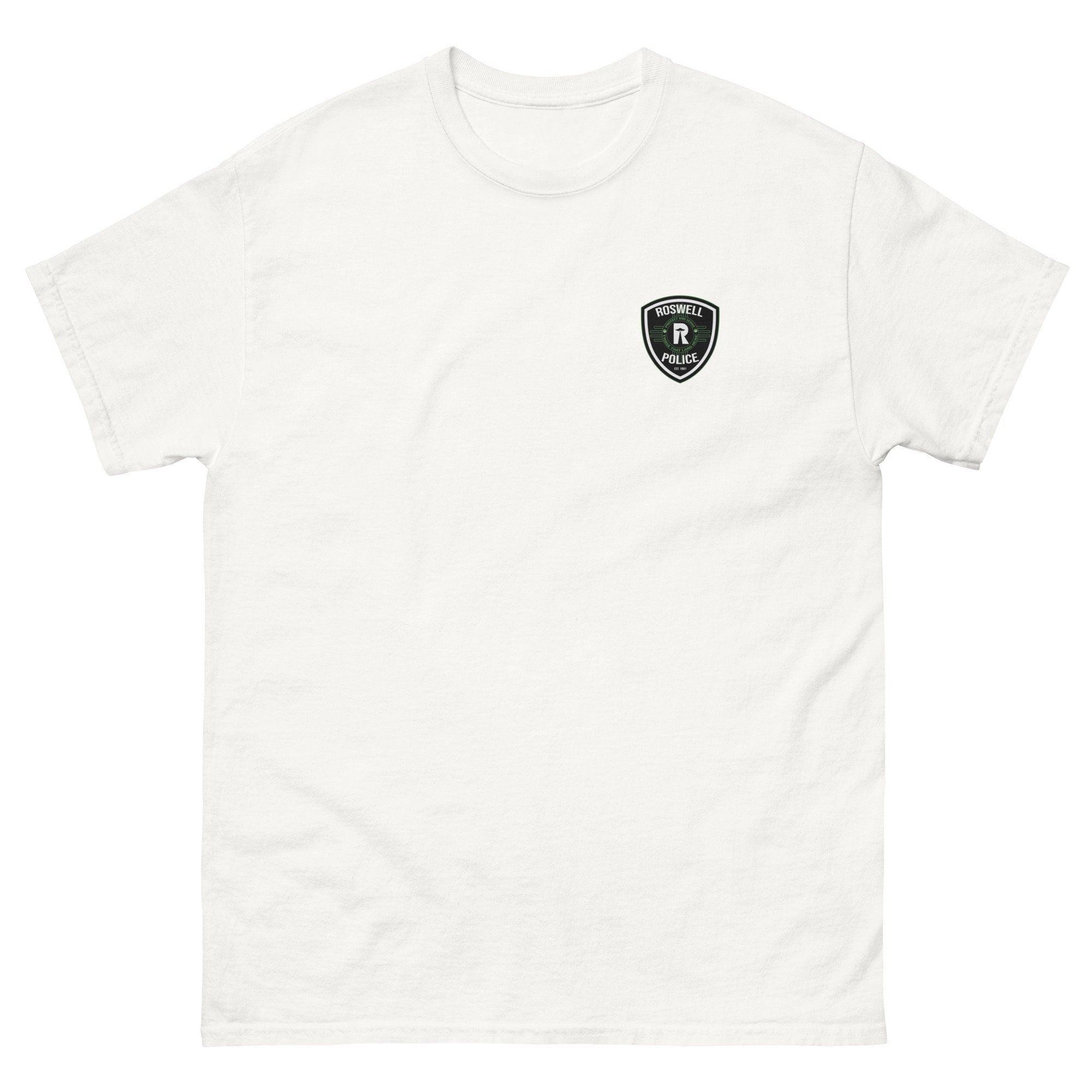 Roswell Police T Shirt Front And Back Badge Ufo Uap Enthusiast Etsy