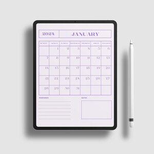 Original Art Botanical Print Printable and Editable 12 Months Calendar ...